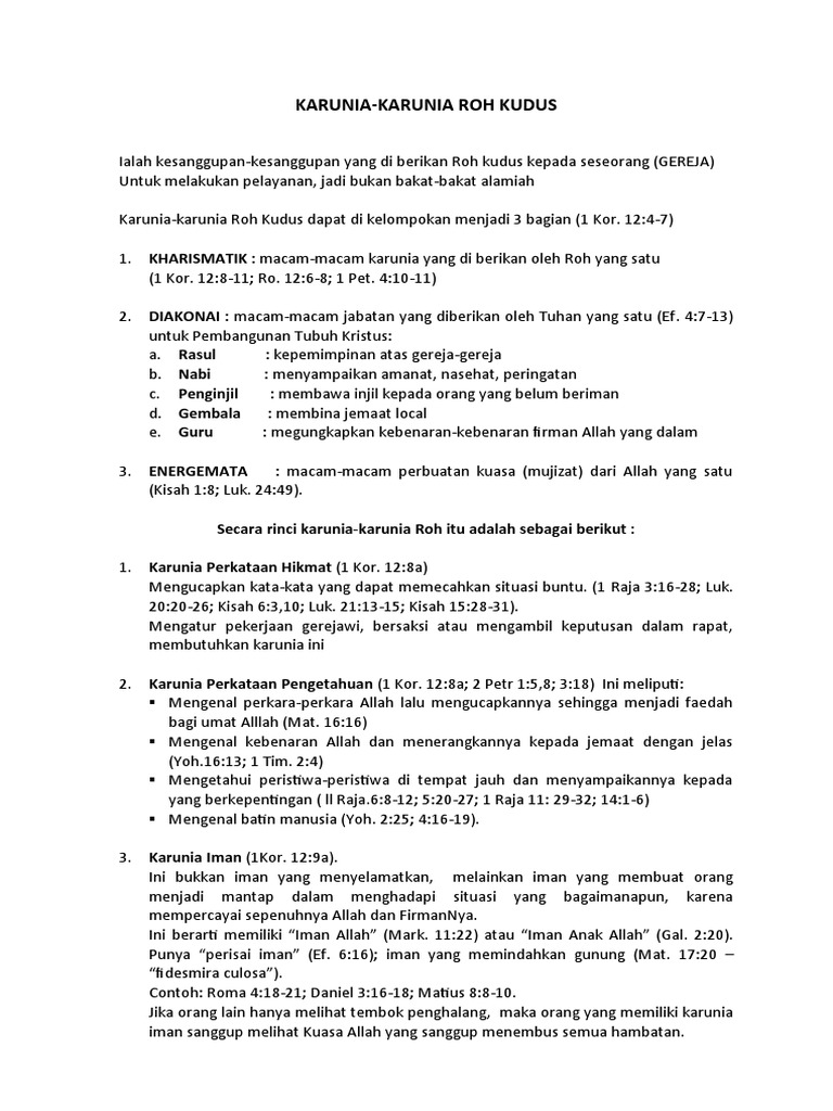 Karunia Roh Kudus | PDF