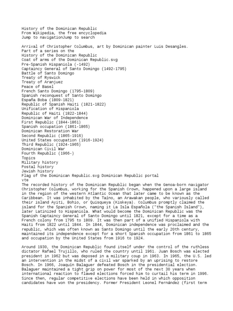 History of Dominican Republic | PDF | Dominican Republic