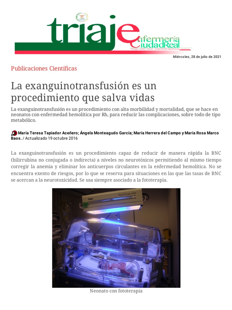 La Exanguinotransfusión | PDF | Sangre | Anemia