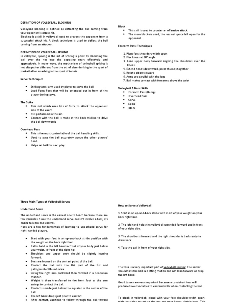 Understanding Volleyball Blocking Skills | PDF | Volleyball | Teams
