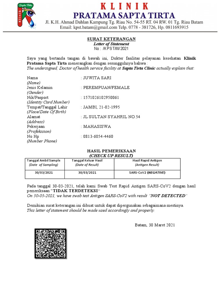 Form Swab Uniba | PDF