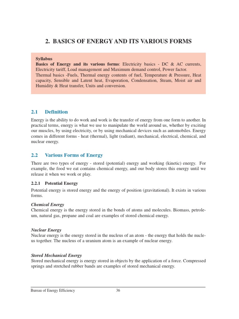 Energy Basics: Forms and Types Explained | PDF