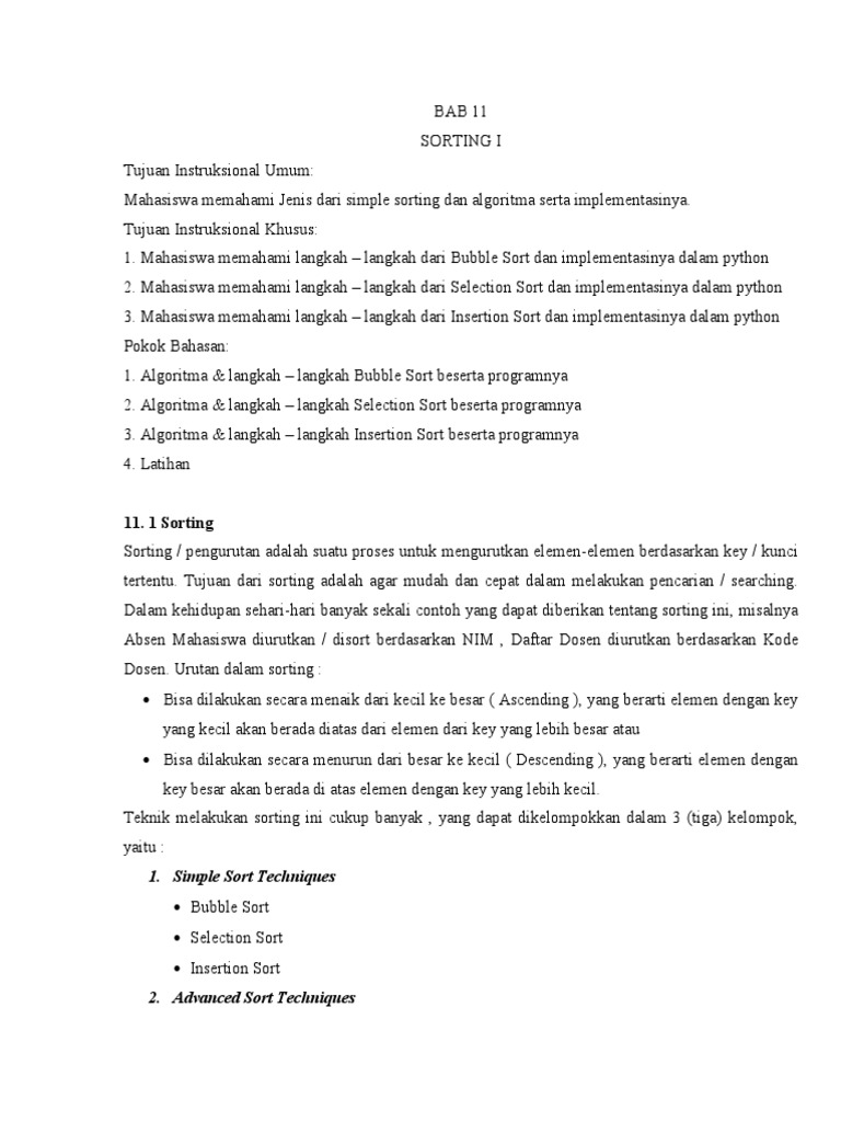 SD Modul Sorting Python | PDF