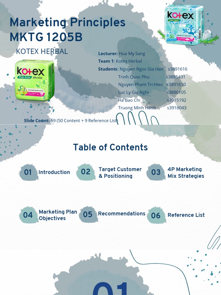 SGS.G4.Team1.Kotex Herbal PDF | Download Free PDF | Sales | Brand
