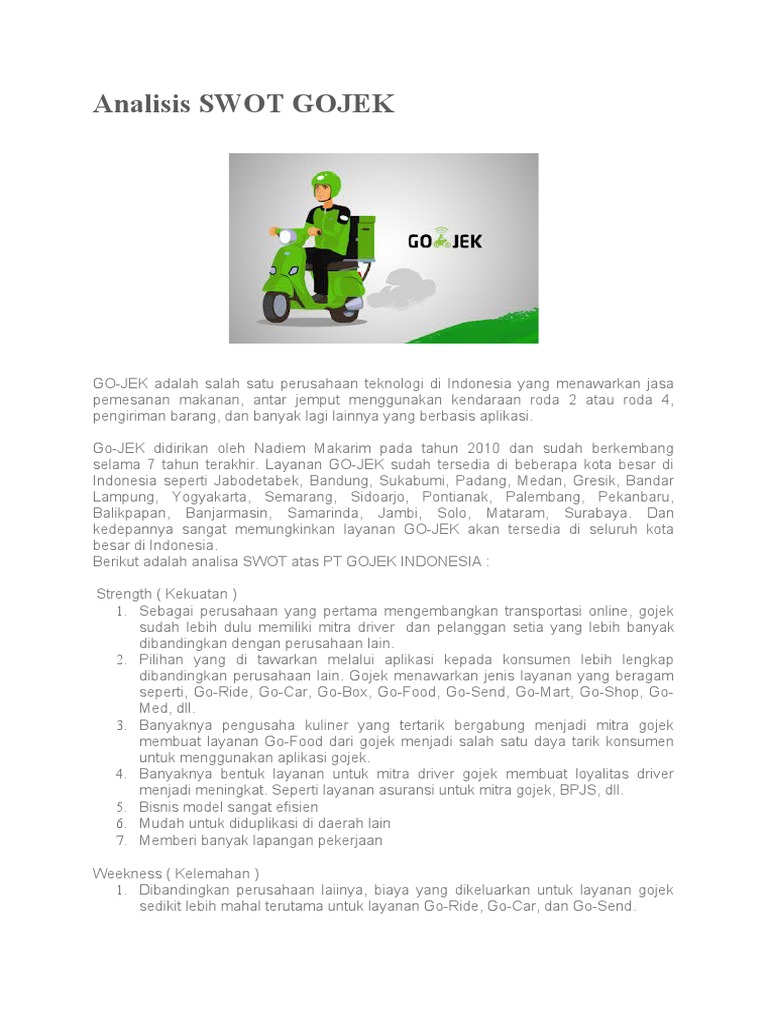 Analisis Swot Gojek | PDF