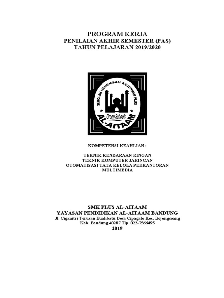 Program Kerja PAS 1920 | PDF
