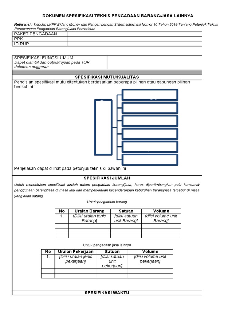 Format Spektek LKPP 10 2019 | PDF