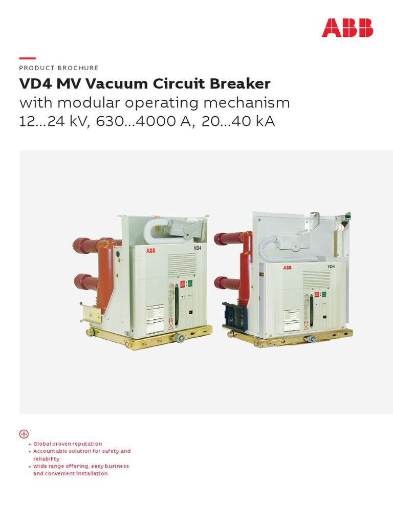 VD4 Vacuum Circuit Breaker Overview | PDF | Electric Arc | Insulator ...