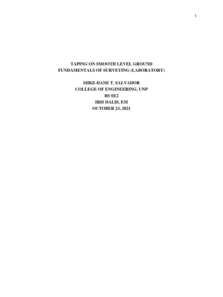 Taping On Smooth Level Ground | PDF | Surveying