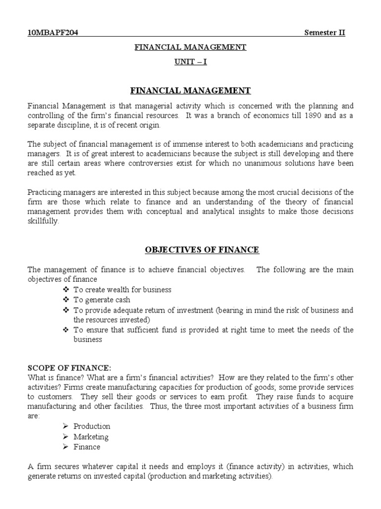 Financial Management I | PDF | Beta (Finance) | Present Value
