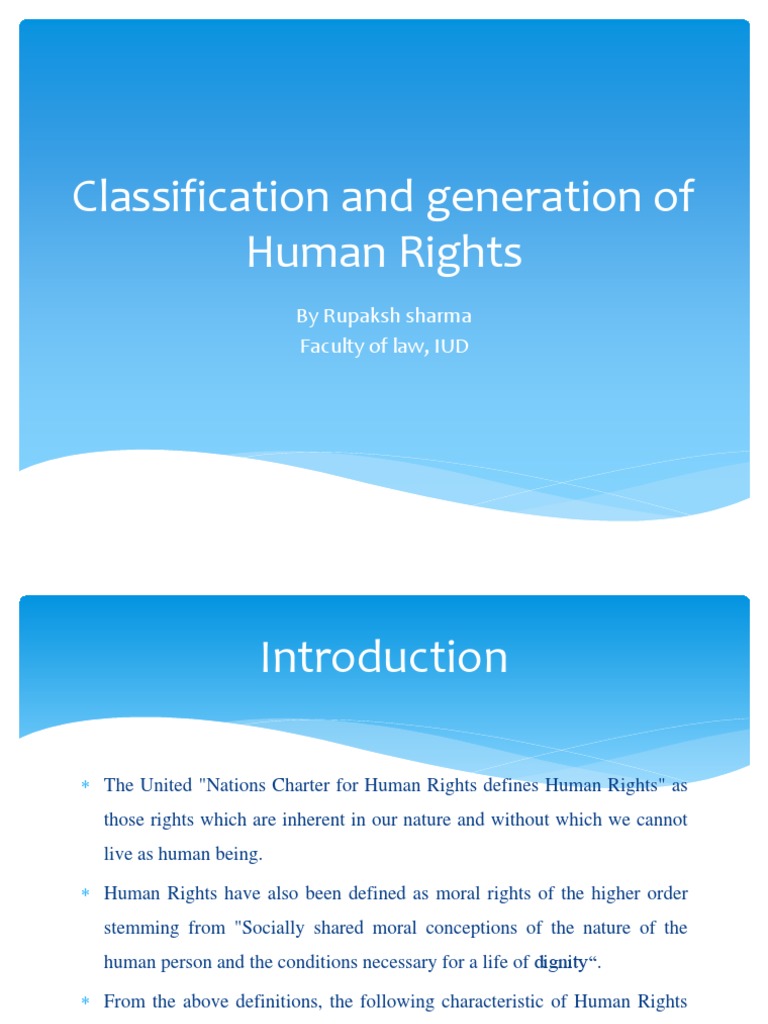 Classification and Generation of Human Rights | PDF | United Nations ...