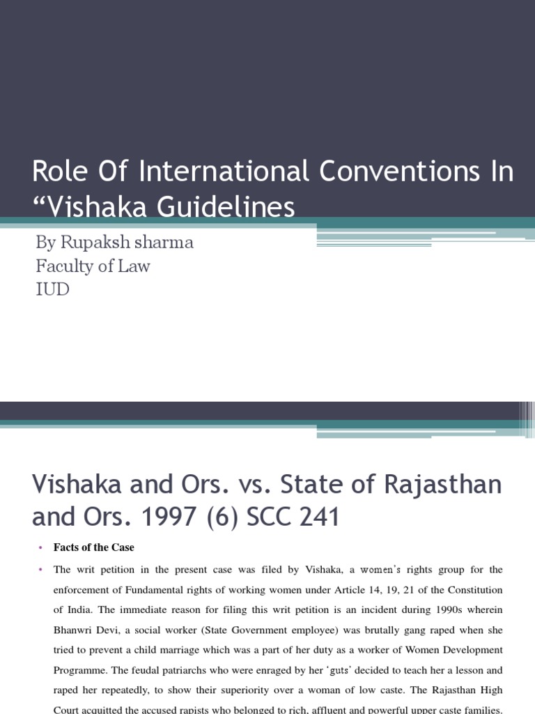 Vishakha Guidelines | PDF | Sexual Harassment | Human Rights