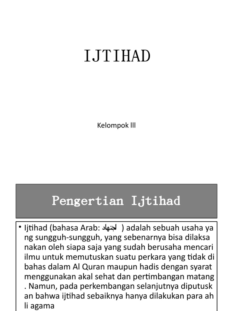 Memahami Ijtihad dalam Islam | PDF | Filsafat | Sains & Matematika