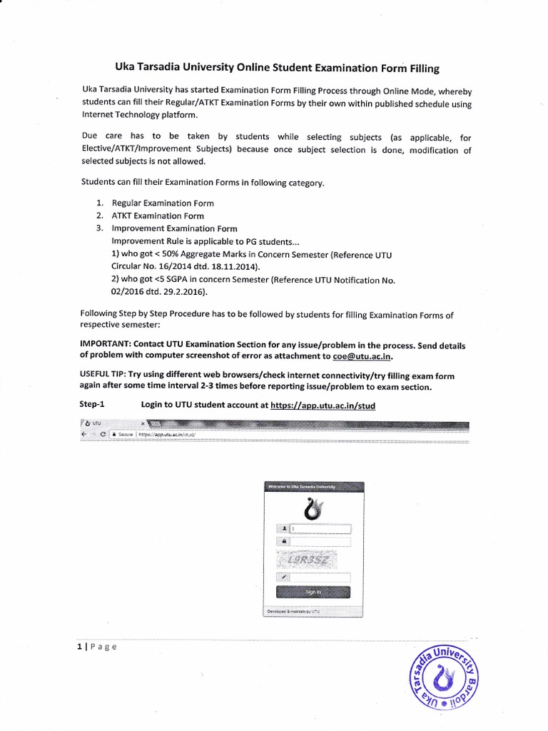 University Online Student Examination Form Filling: Tarsadia | PDF | Payments | Computing