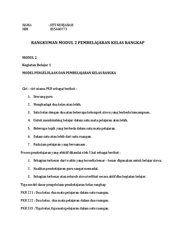 Rangkuman Modul 2 (PKR) | PDF | Karier & Perkembangan