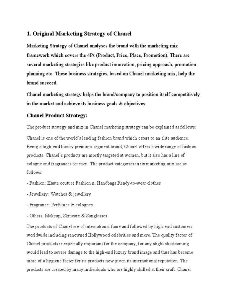 Marketing Strategy of Chanel | PDF | Luxury Goods | Fashion