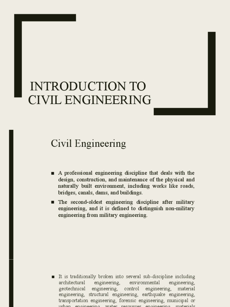 Civil Engineering Orientation | Download Free PDF | Civil Engineering ...