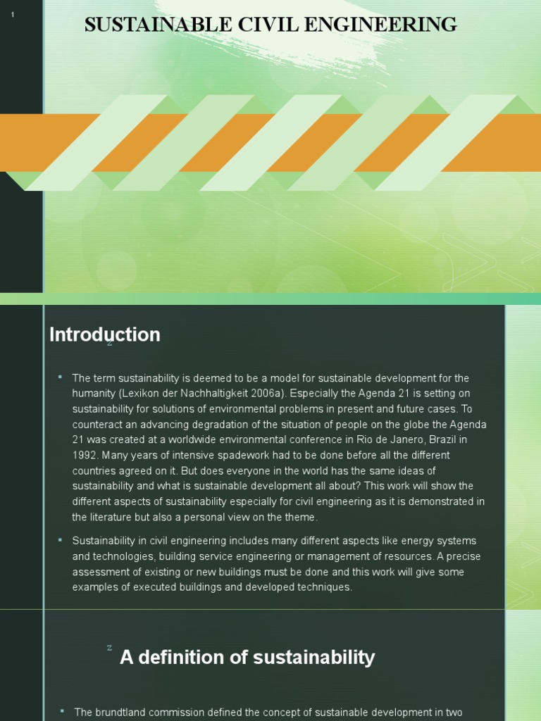 Sustainable Civil Engineering | PDF | Dam | Sustainability