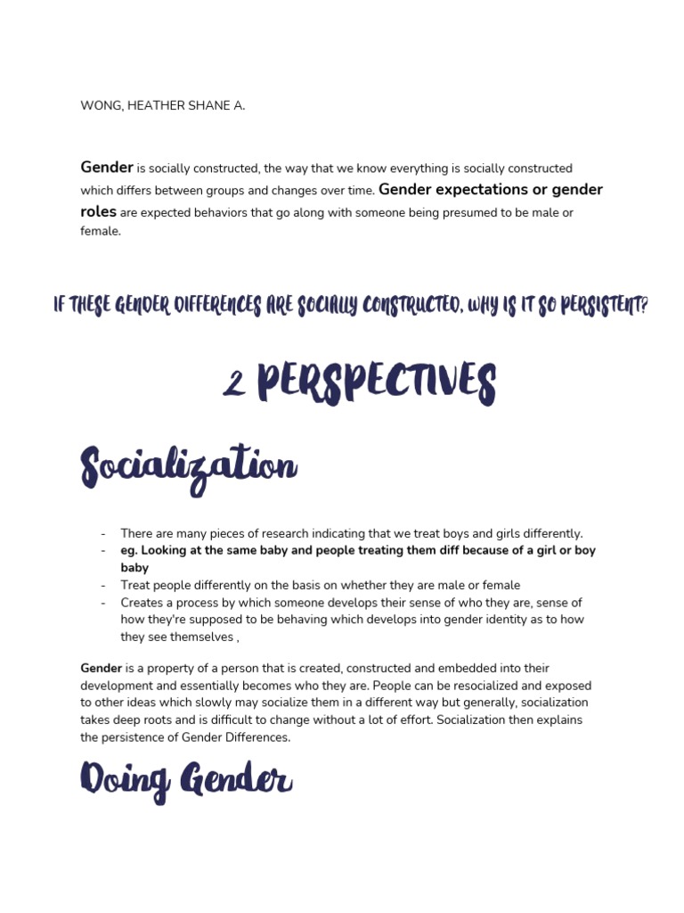 Gender Gender Expectations or Gender Roles | PDF | Gender Studies | Gender