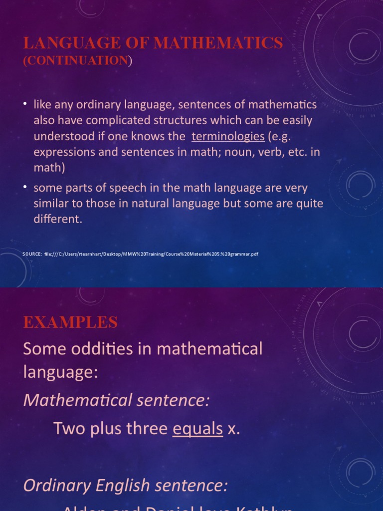 Understanding Mathematical Language | PDF | Function (Mathematics ...