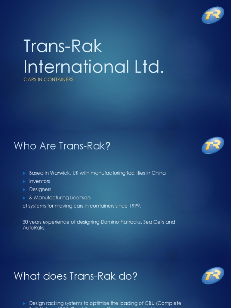 Trans-Rak Presentation | PDF | Service Industries | Vehicle Technology