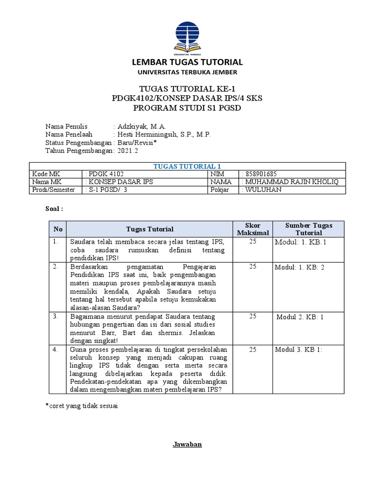Muhammad Rajin Kholiq-TT1 - Konsep Dasar IPS | PDF