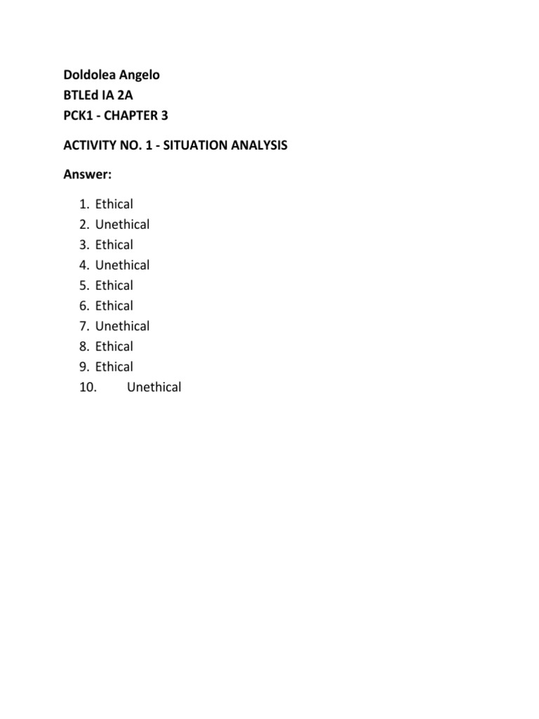 Doldolea Angelo Btled Ia 2A Pck1 - Chapter 3 Activity No. 1 - Situation ...