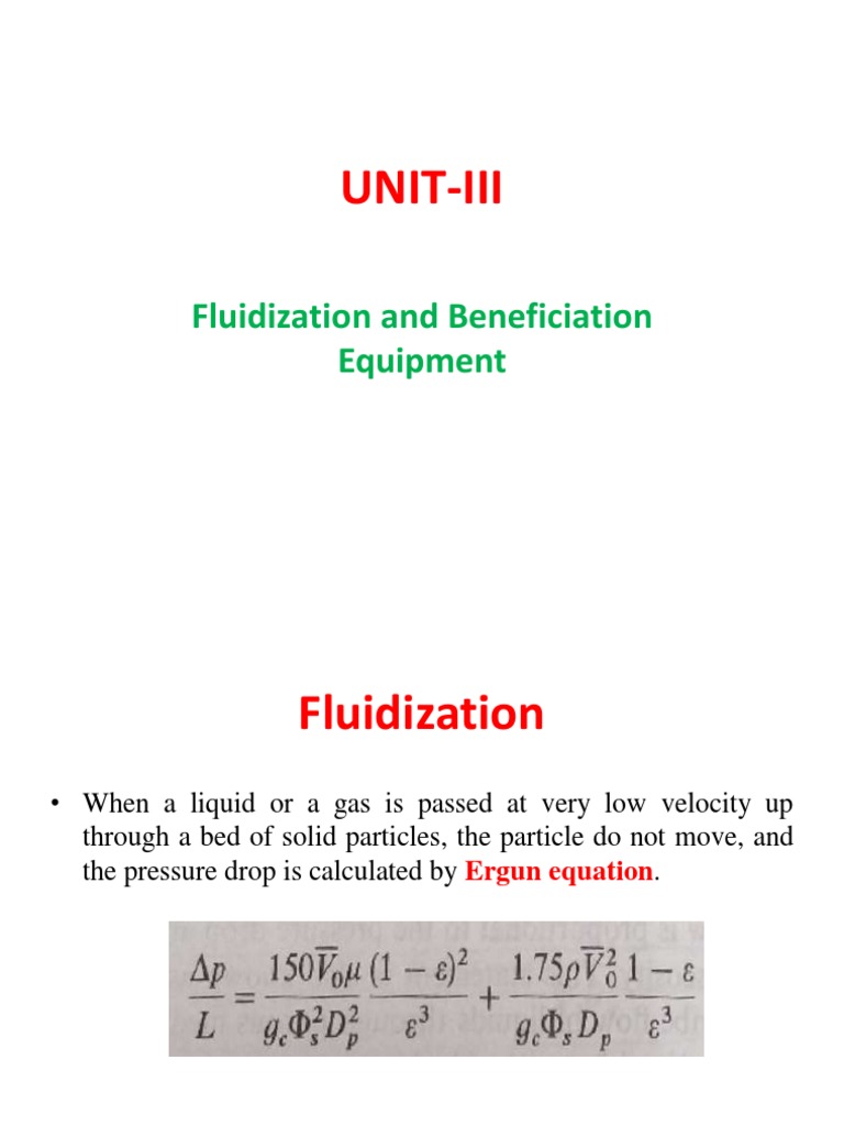 Unit-Iii: Fluidization and Beneficiation Equipment | PDF | Fluidization ...