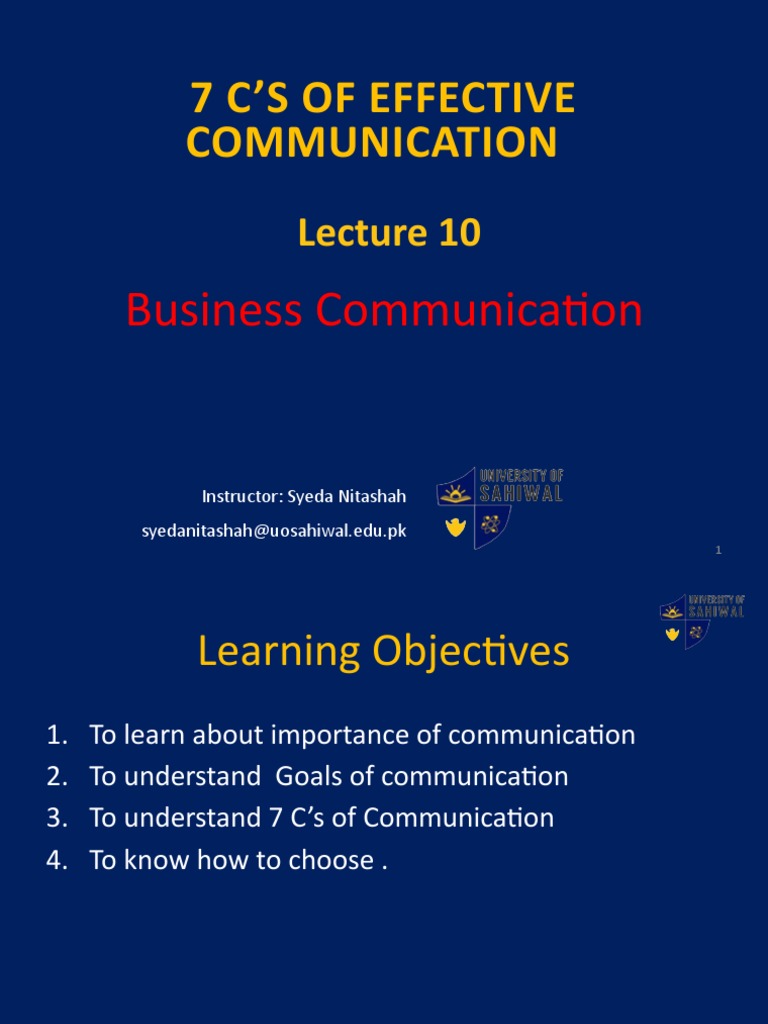 7 C'S of Effective Communication | PDF | Communication | Information