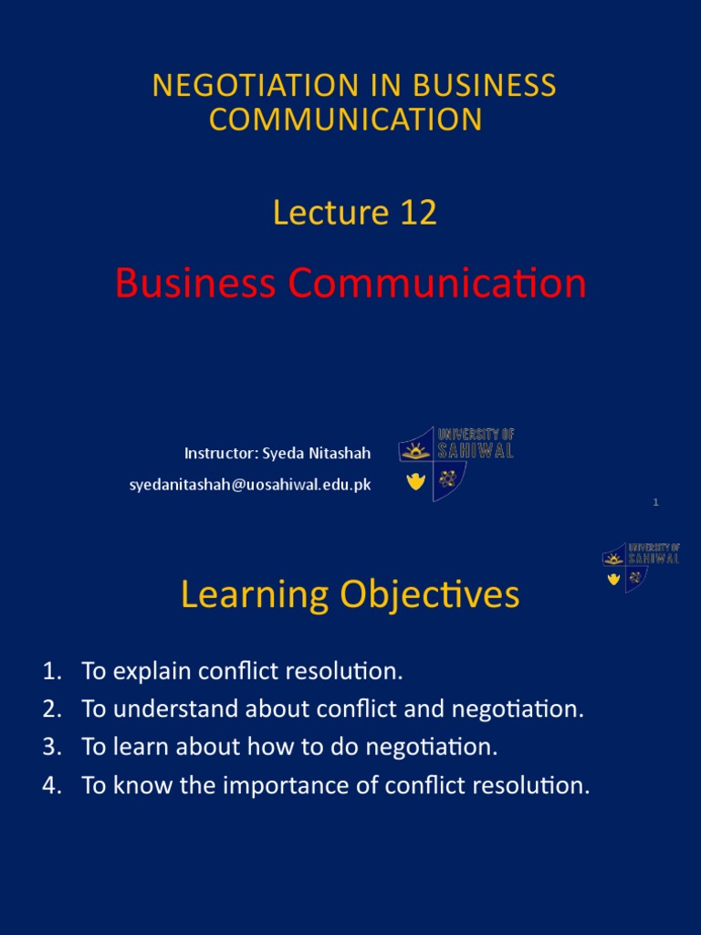 Negotiation in Business Communication | PDF | Negotiation | Bargaining