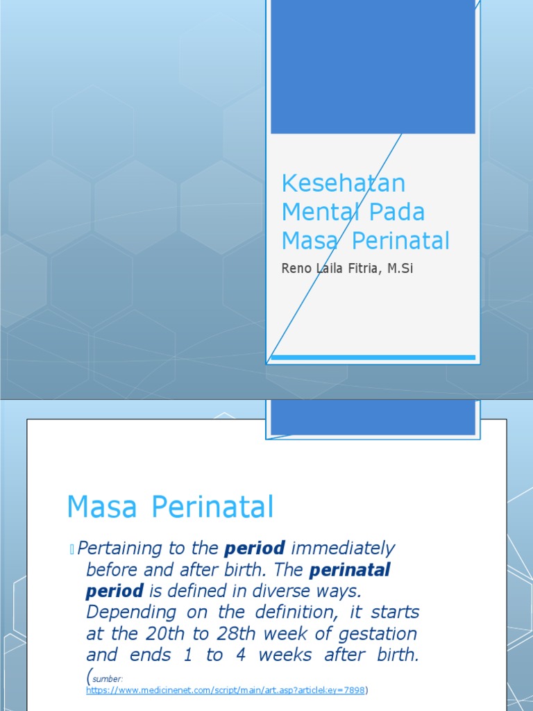 Kesehatan Mental Masa Perinatal | PDF | Postpartum Period | Medical ...