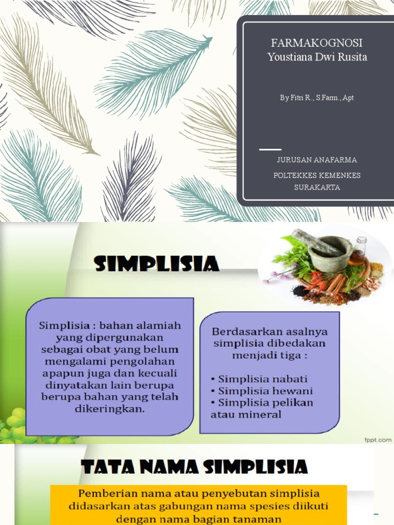 Farmakognosi PEMBUATAN SIMPLISIA | PDF