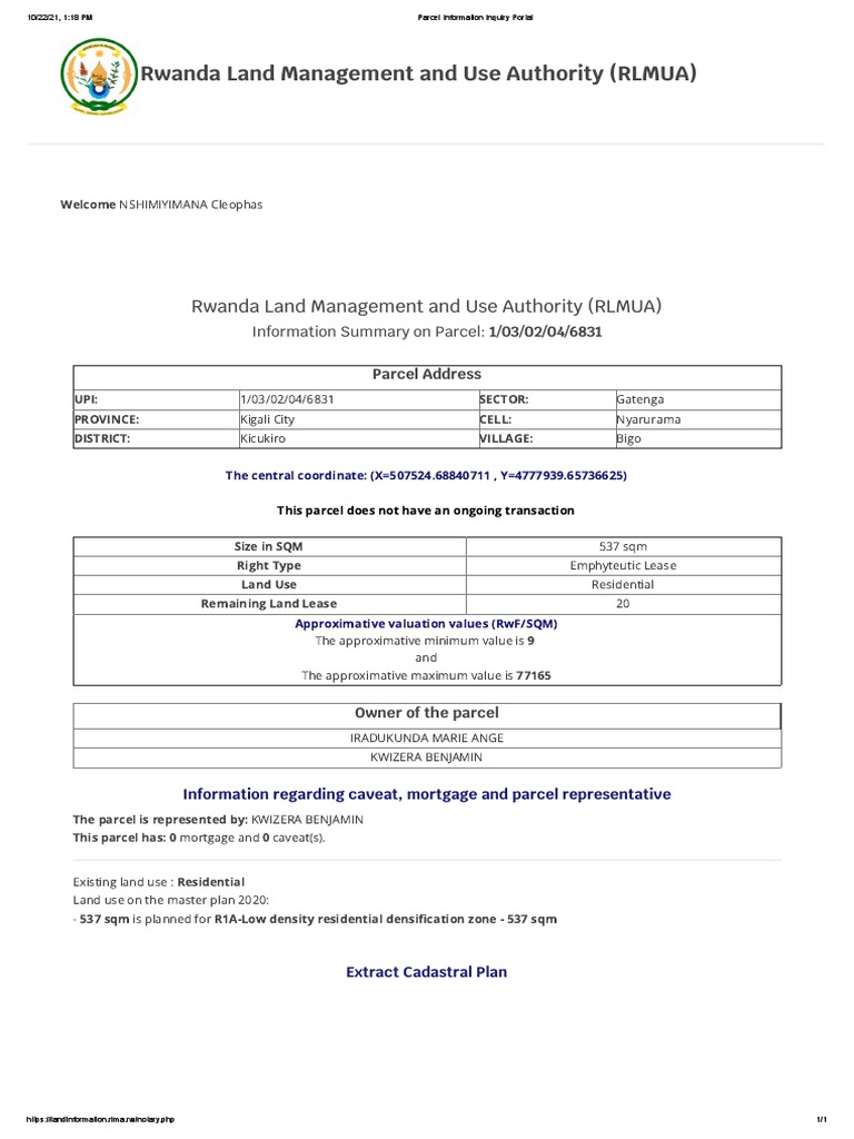 Parcel Information Inquiry Portal B | PDF | Private Law | Property Law