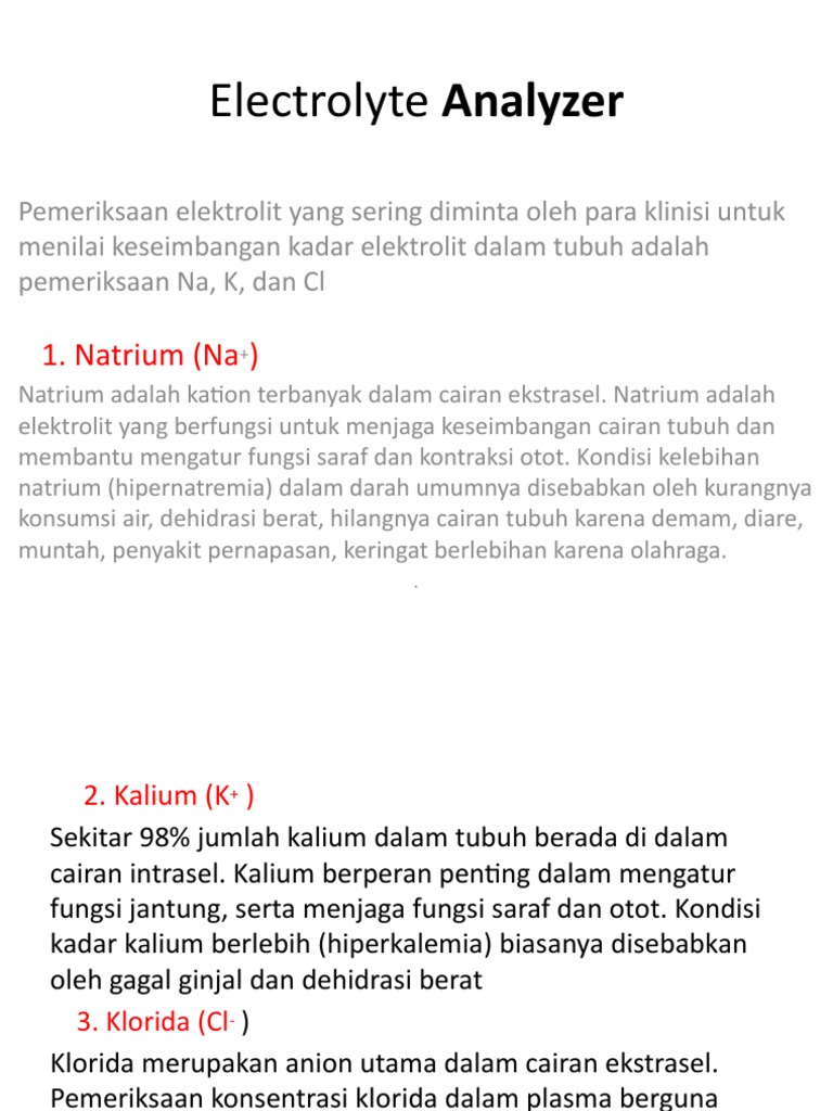 Electrolyte ANALYZER | PDF