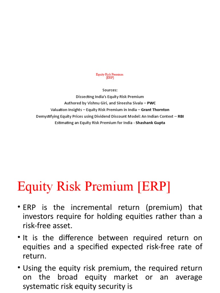 Equity Risk Premium (ERP) Updated | PDF | Risk Premium | Yield (Finance)