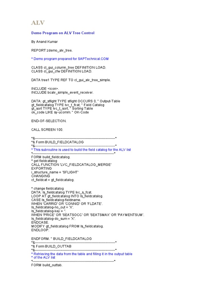 ALV TREE (ПРИМЕР) | PDF | Computer Programming | Computing