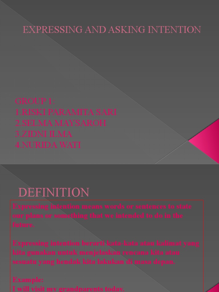 Expressing and Asking Intention | PDF