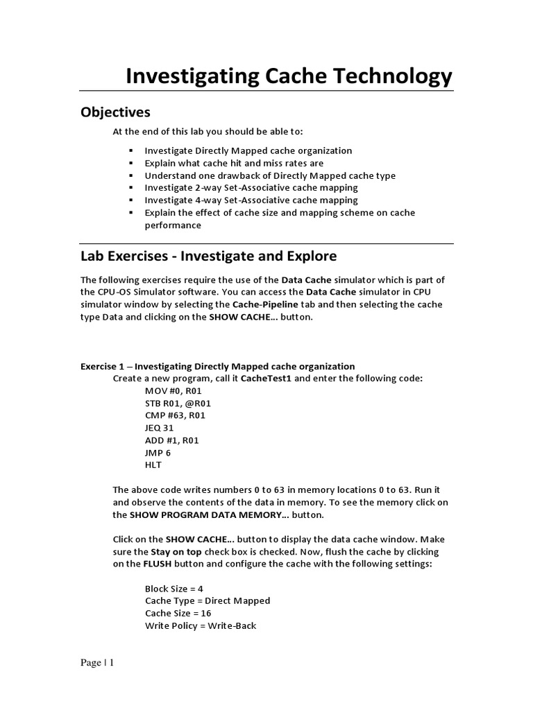 Investigating Cache Technology Solutions | PDF | Cpu Cache | Cache ...