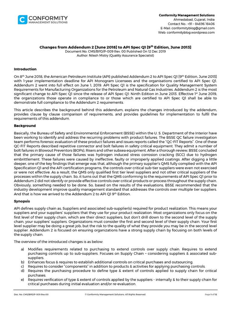 Addendum - 2 Implementation Guide | PDF | Supply Chain | Verification ...