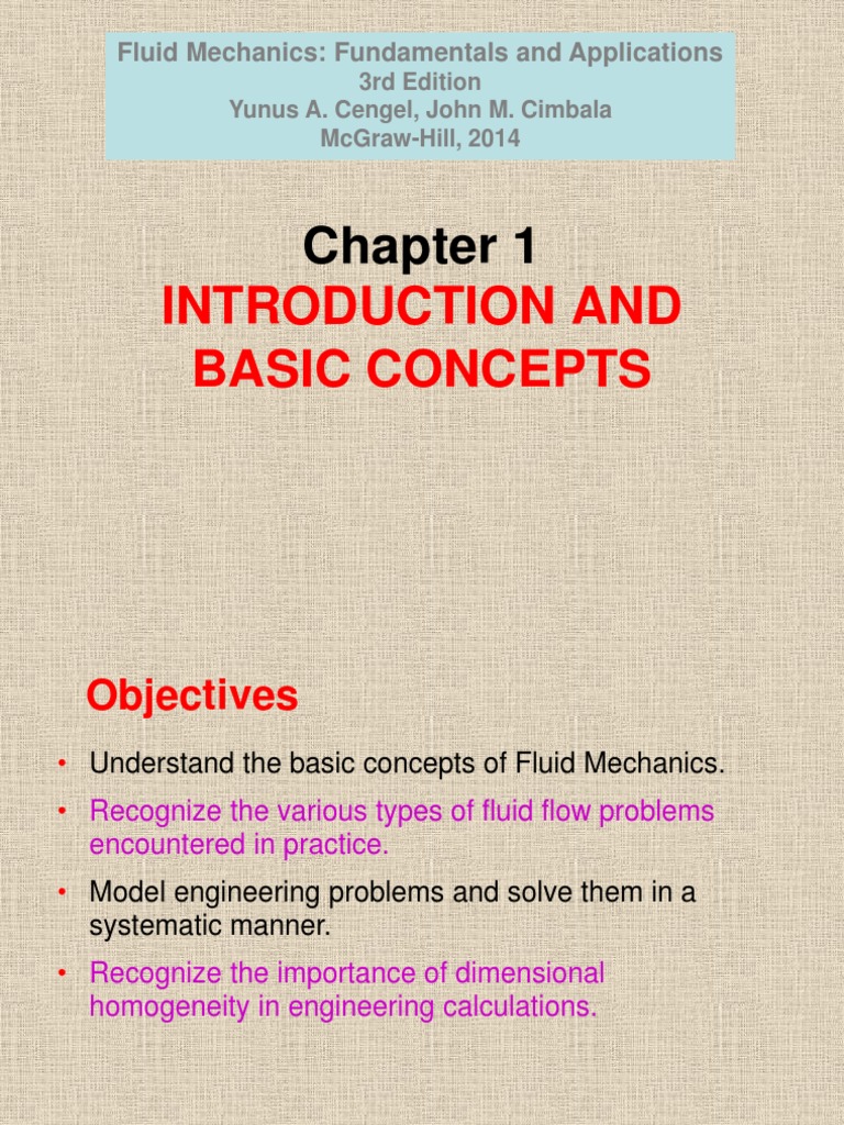 Introduction and Basic Concepts: Fluid Mechanics: Fundamentals and Applications | PDF | Fluid ...