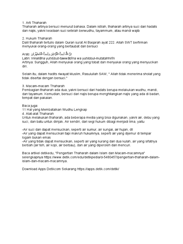 Panduan Lengkap Thaharah Islam | PDF