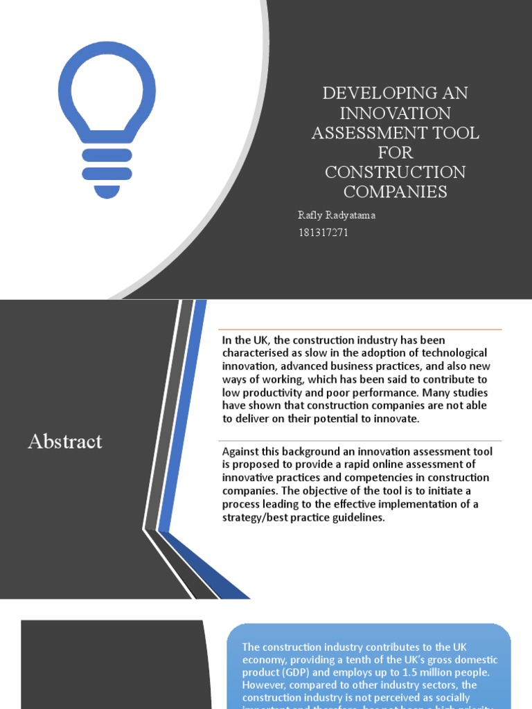 Developing An Innovation Assessment Tool FOR Construction Companies ...