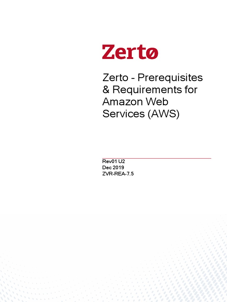 Zerto Virtual Replication AWS Enterprise Guidelines | PDF | Amazon Web Services | Computing