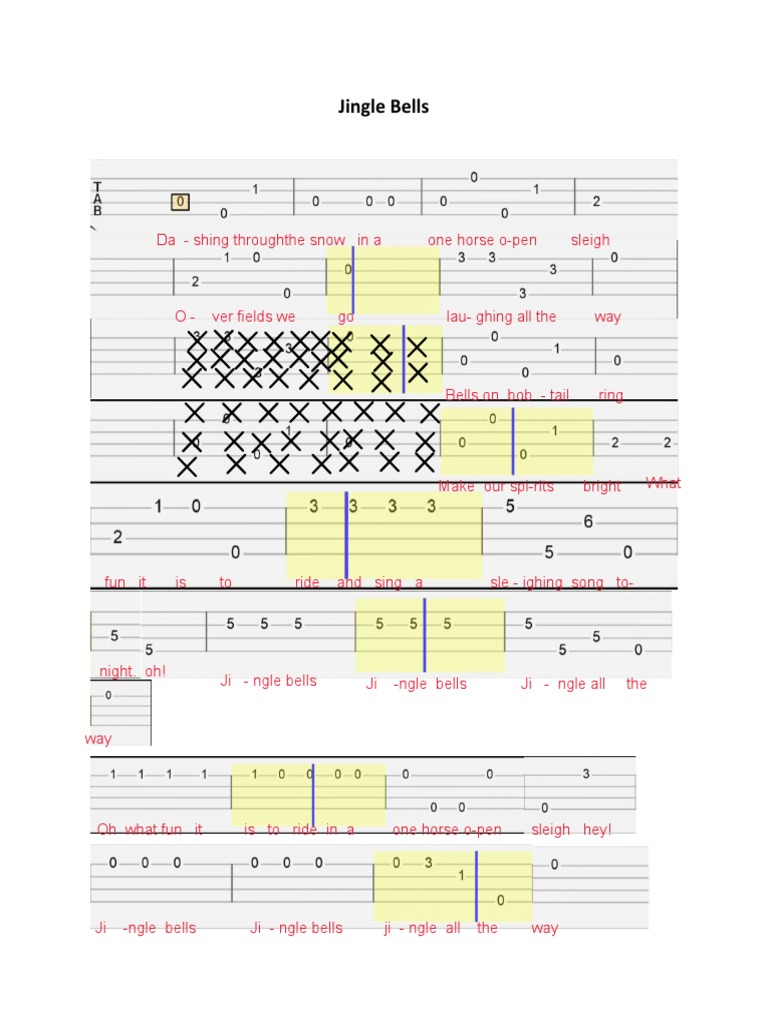 Jingle Bells Guitar Tabs and Chords | PDF