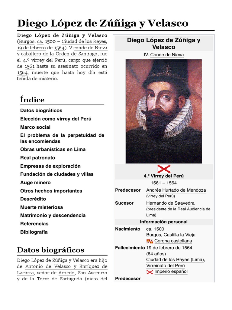 Diego López de Zúñiga y Velasco - Wikipedia, La Enciclopedia Libre | Descargar gratis PDF ...