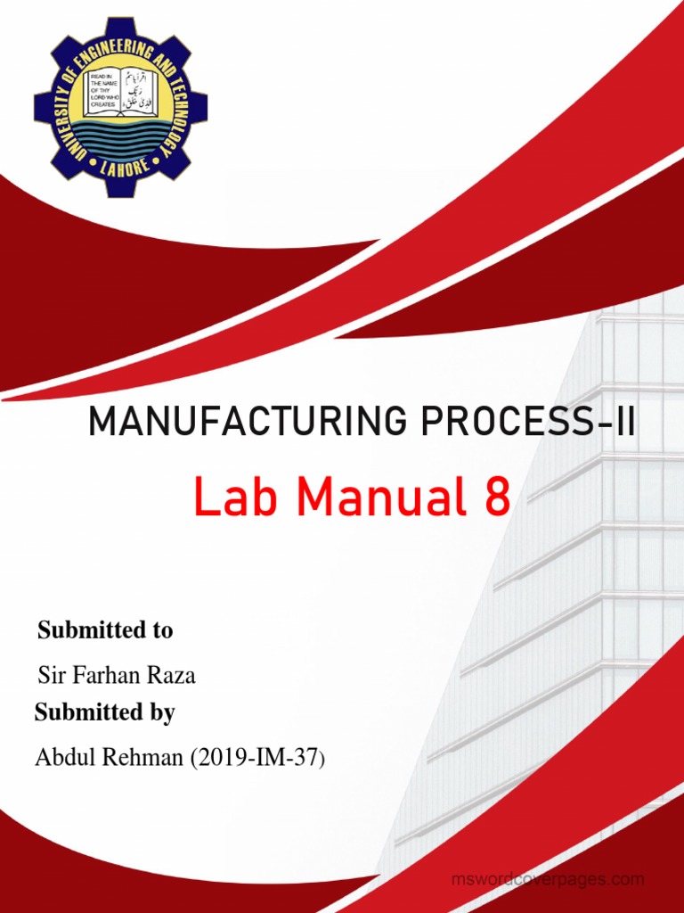 Manufacturing Process-Ii: Lab Manual 8 | PDF | Machining | Business Process