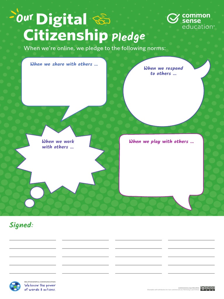 Our Digital Citizenship Pledge Classroom Poster | PDF