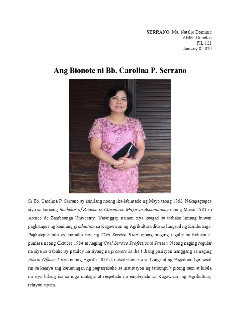 Filipino Bionote | PDF