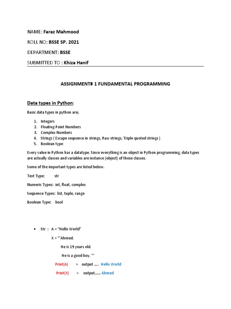 Programming Fundametals Assigment | PDF | Teaching Methods & Materials