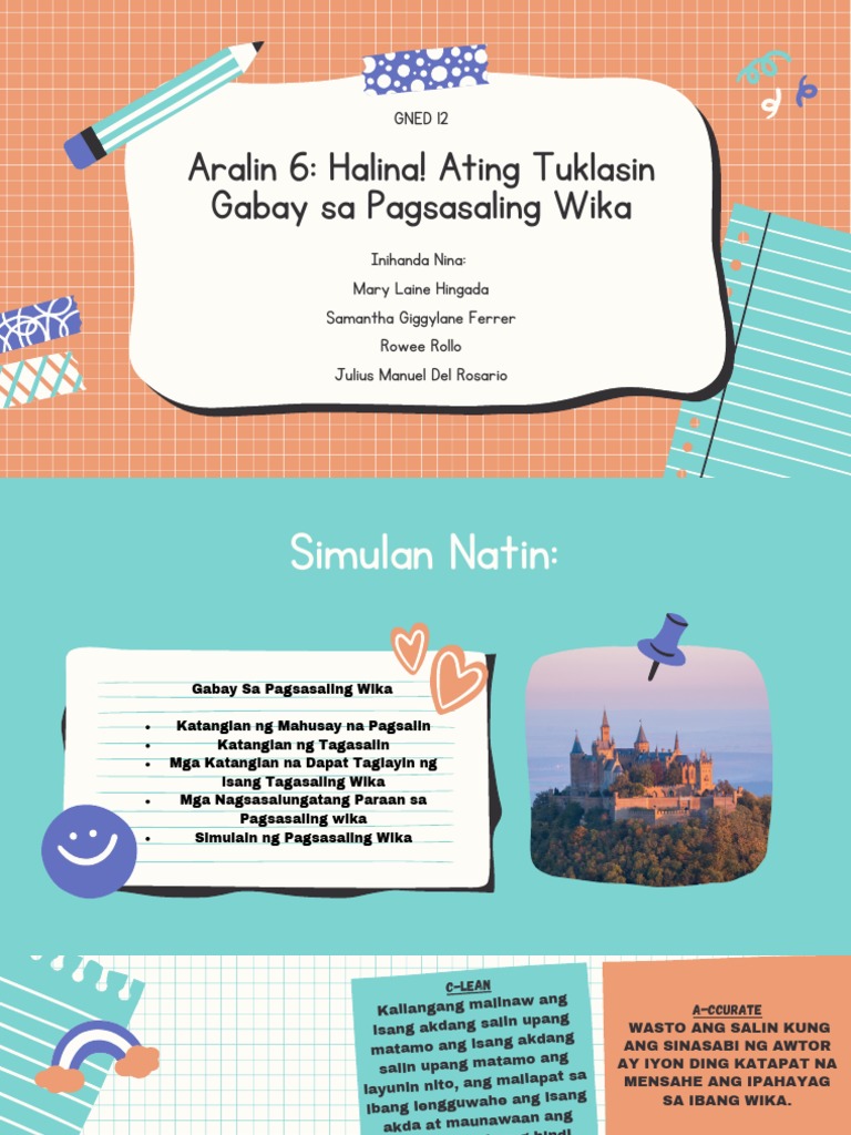 Aralin 6 Halina! Ating Tuklasin Gabay Sa Pagsasaling Wika | PDF